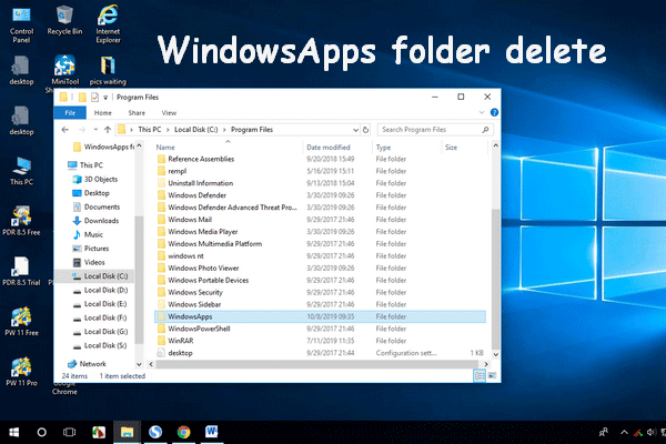 Cómo eliminar la carpeta de WindowsApps y obtener permiso - MiniTool
