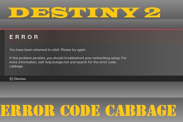 How To Fix Destiny 2 Error Code Cabbage Try These Methods Minitool