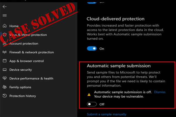 Automatic Sample Submission Turns off? Here’s How to Fix It! - MiniTool