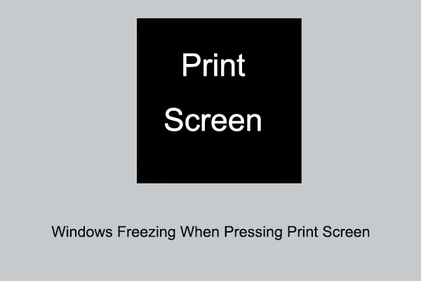 Fixed Windows Freezing When Pressing Print Screen Minitool