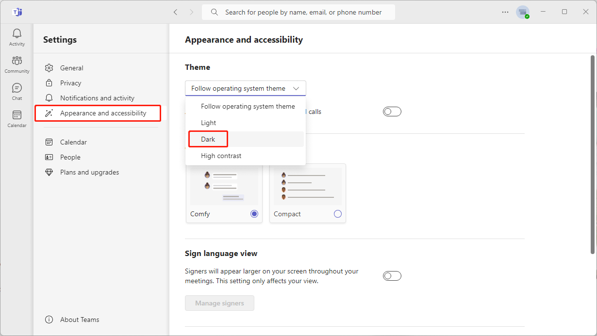 How to Enable Microsoft Teams Dark Mode?