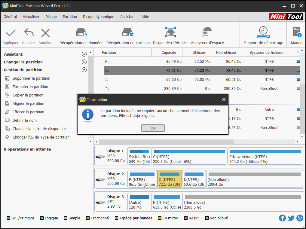 Comment aligner une partition | MiniTool Partition Wizard
