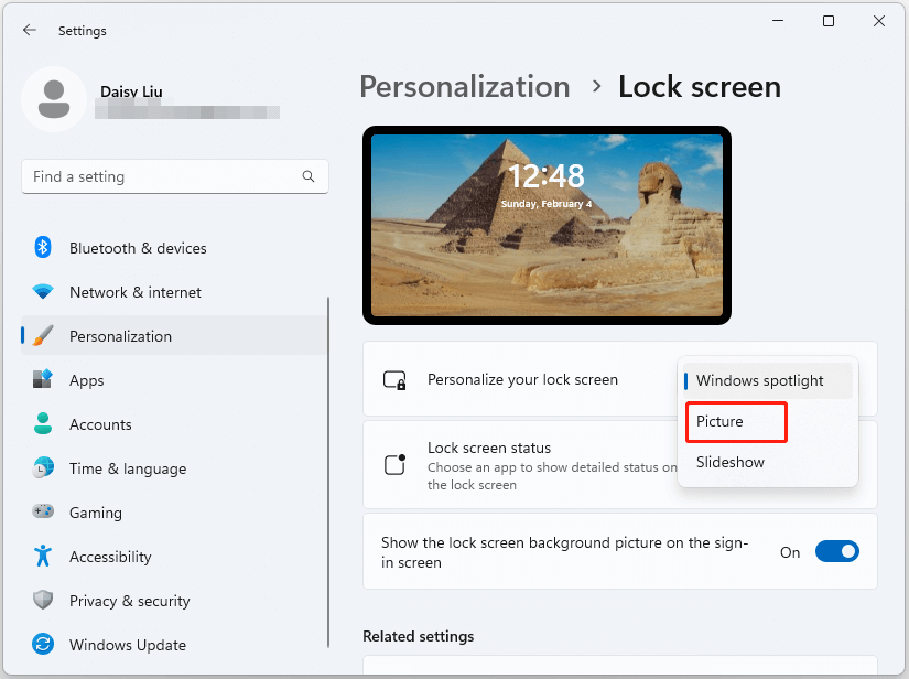 Win 11: Chinese Characters on the First Screen After Switch on
