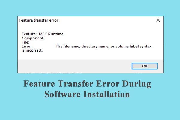 Top 5 Fix Feature Transfer Error on Windows 10/11