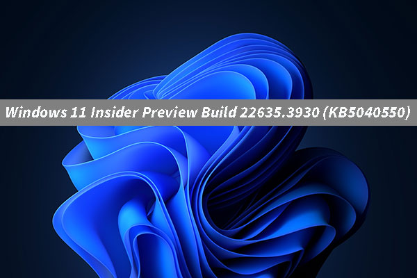 Windows 11 Insider Preview Build 22635.3930 (KB5040550) Intro