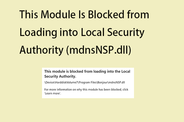 Fix This Module Is Blocked from Loading into LSA