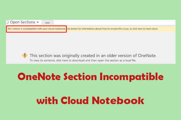 OneNote Section Incompatible with Cloud Notebook – 5 Fixes