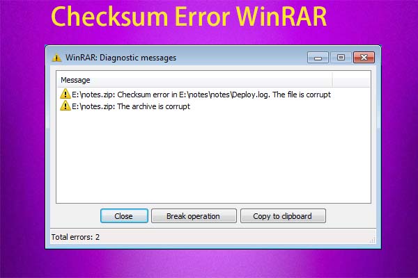 6 Solutions To Remove The Checksum Error WinRAR New Update 