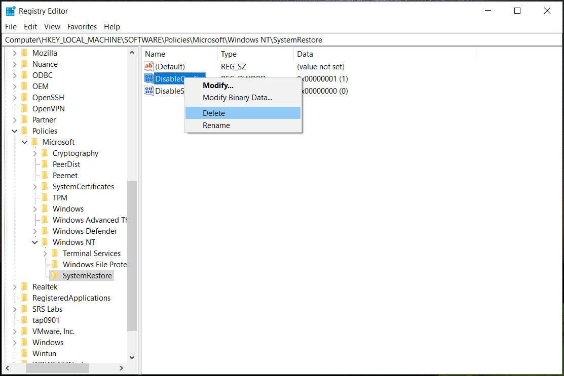 Is System Restore Turned Off By System Administrator 3 Fixes Minitool