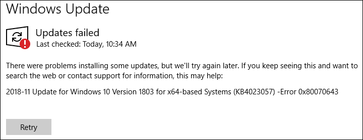 ¿Cómo solucionar reparar el error 0x80070643 de Windows Update? - MiniTool
