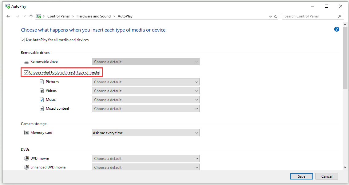Manage AutoPlay Settings for USB Drives and Memory Cards - MiniTool