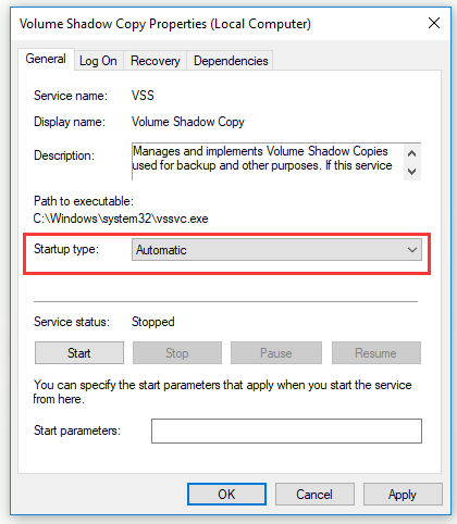Fix “The VSS Service is Shutting Down Due to Idle Timeout” Error - MiniTool