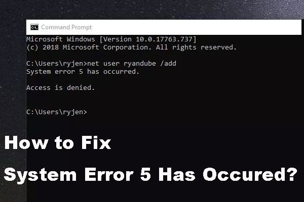 System Error 5 has Occurred: Solutions for Windows 10/8/7 System Error 5 has Occurred: Solutions for Windows 10/8/7
