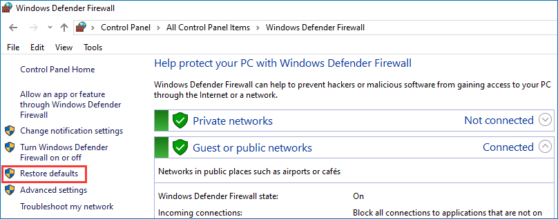 How To Reset Windows Firewall Settings To Default 5 Methods Minitool