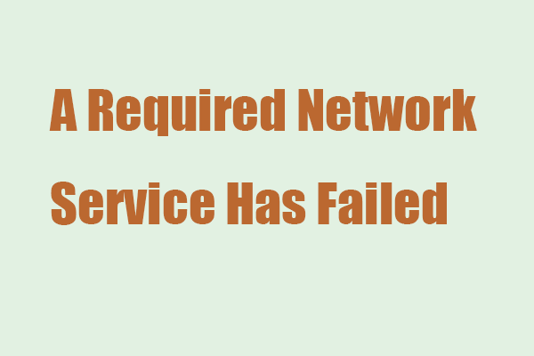 Fix Modern Warfare "A Required Network Service Has Failed" Error