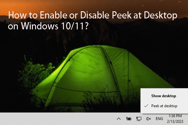 How to Enable or Disable Peek at Desktop on Windows 10/11?