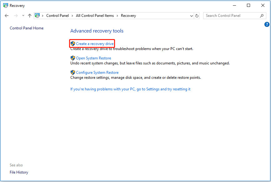 8 Ways to Open Recovery Drive (+ Recover Data in a Dead PC) - MiniTool